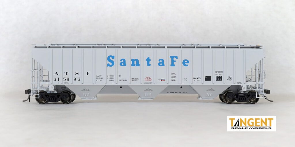 ATSF "Delivery Gray 10-1979" PS4750 Covered Hopper - Tangent Scale Models