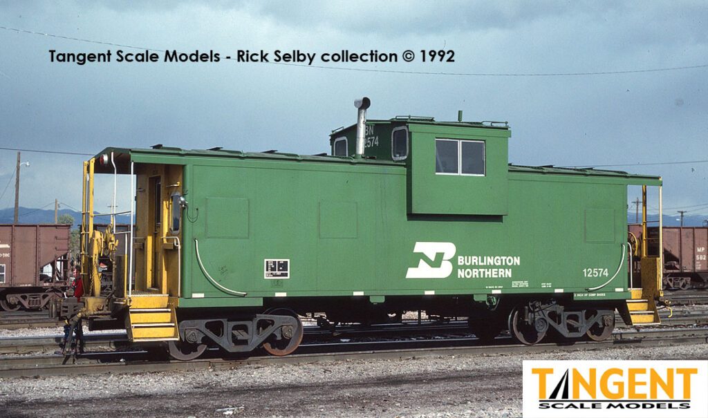 Burlington Northern (BN) "WFE Rebuild 1990 w/ FRA Light" BN International Wide-vision Caboose ...
