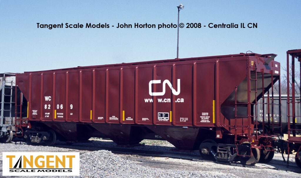 Canadian National (CN) "Ex-WC Conspicuity 2008+" PS4427 "High Side" Covered Hopper - Tangent ...