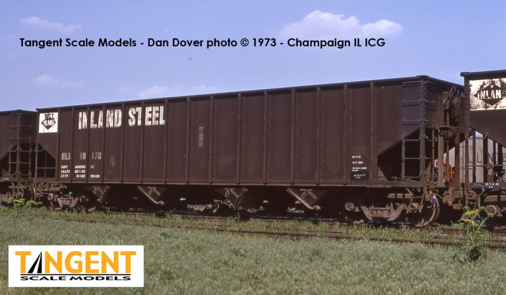 Inland Steel (INLX) "Delivery Black 6-1968" IC Centralia Shops 3834CuFt Quad Coal Hopper ...