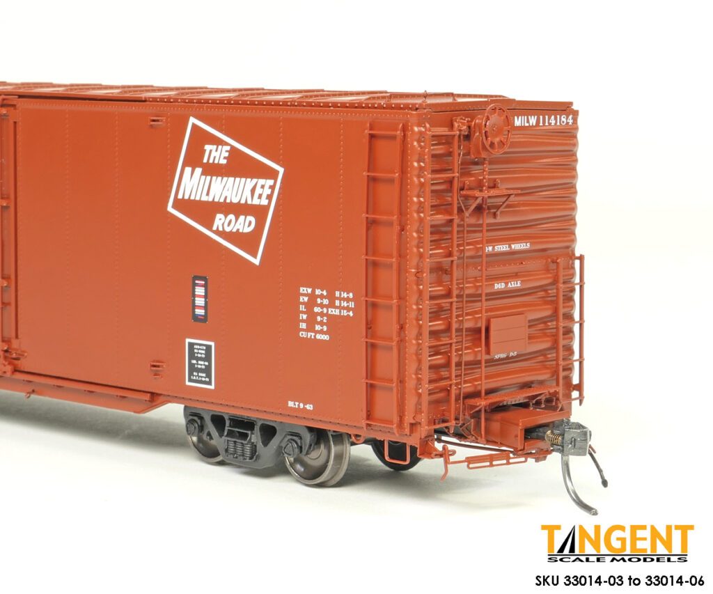 Milwaukee Road (MILW) "Red Repaint 1973+" Greenville 6,000CuFt 60' Double Door Box Car - Tangent ...