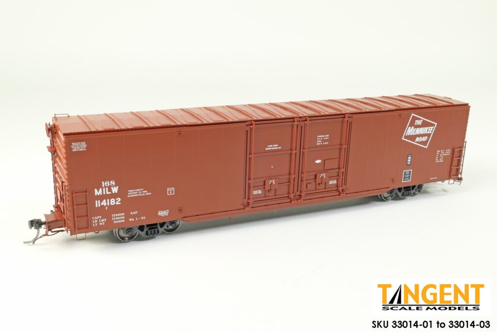 Milwaukee Road (MILW) "Red Repaint 1973+" Greenville 6,000CuFt 60' Double Door Box Car - Tangent ...