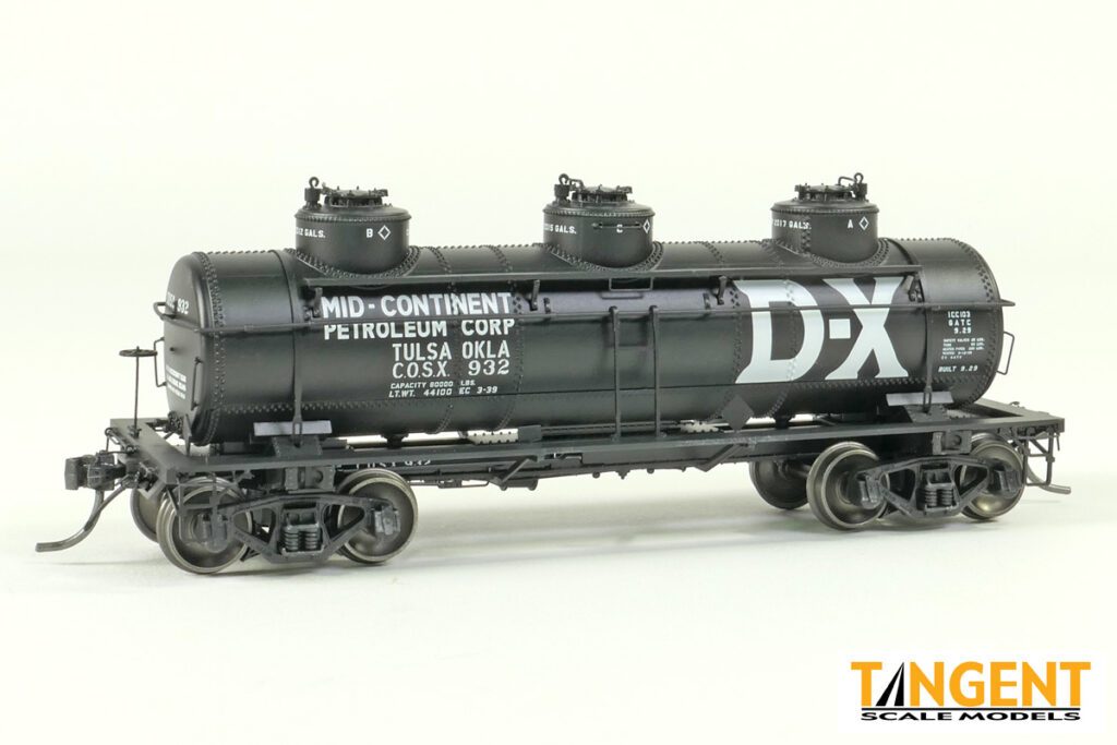 COSX "Mid-Continent D-X Tulsa 1939+ GA 6,000 Gal 3-Compartment Tank Car ...