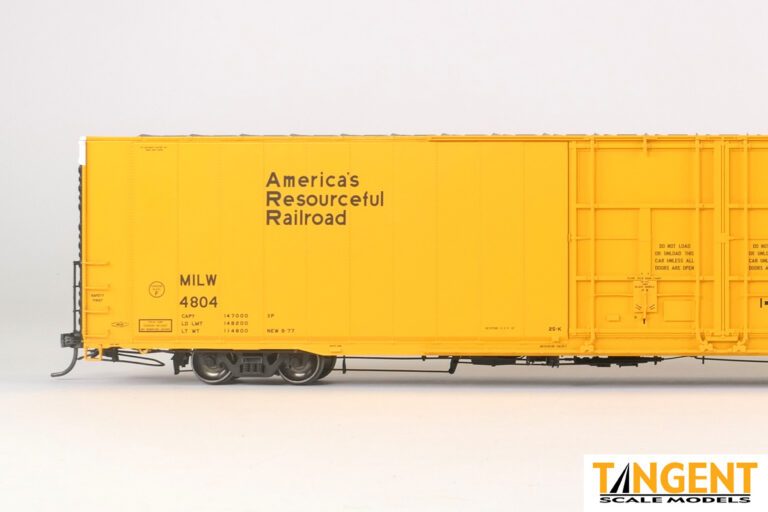 Milwaukee Road (MILW) "Delivery 1977 Yellow" Greenville 86' Double Plug Door Box Car - Tangent ...