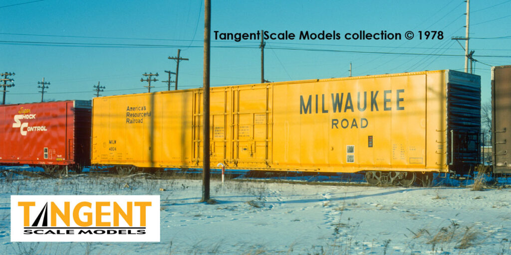 Milwaukee Road (MILW) "Delivery 1977 Yellow" Greenville 86' Double Plug Door Box Car - Tangent ...