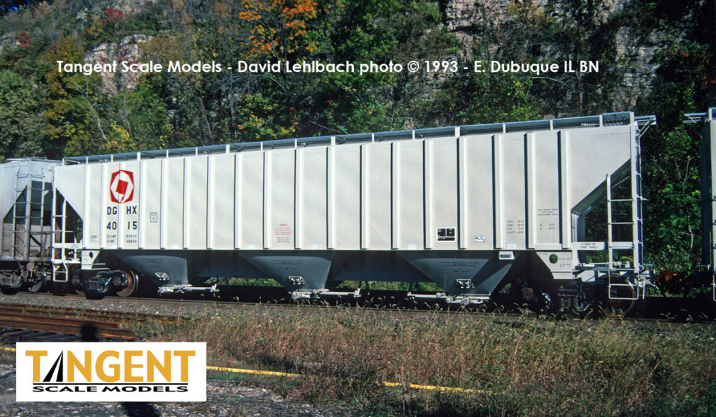 N Scale DGHX "Delivery Gray 4-1993" Trinity Industries Inc 4750CuFt Covered Hopper - Tangent ...