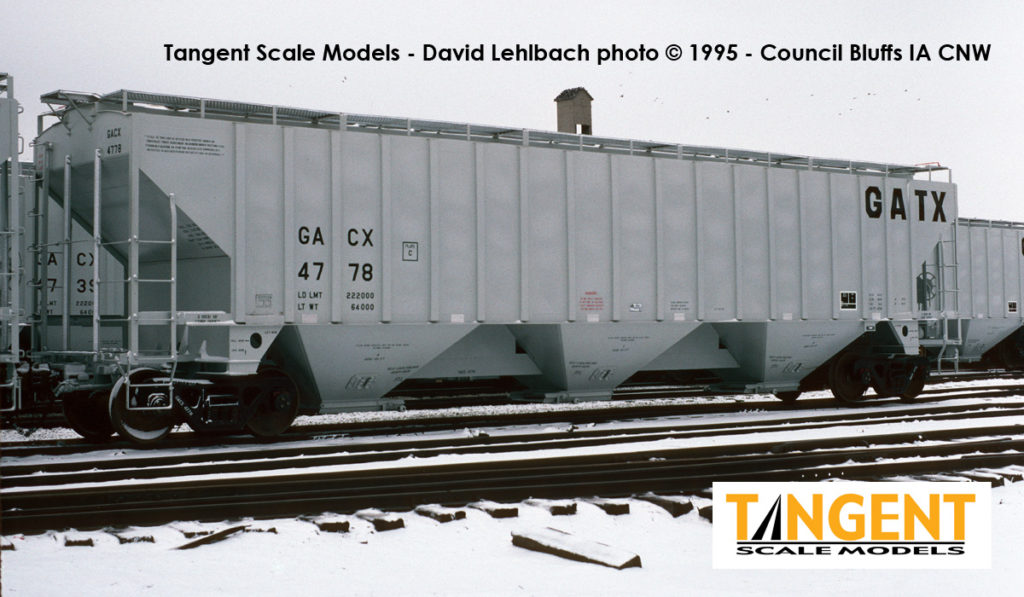 SOLD OUT: GACX "GATX Gray 2-1995" Trinity Industries Inc 4750CuFt Covered Hopper - Tangent Scale ...