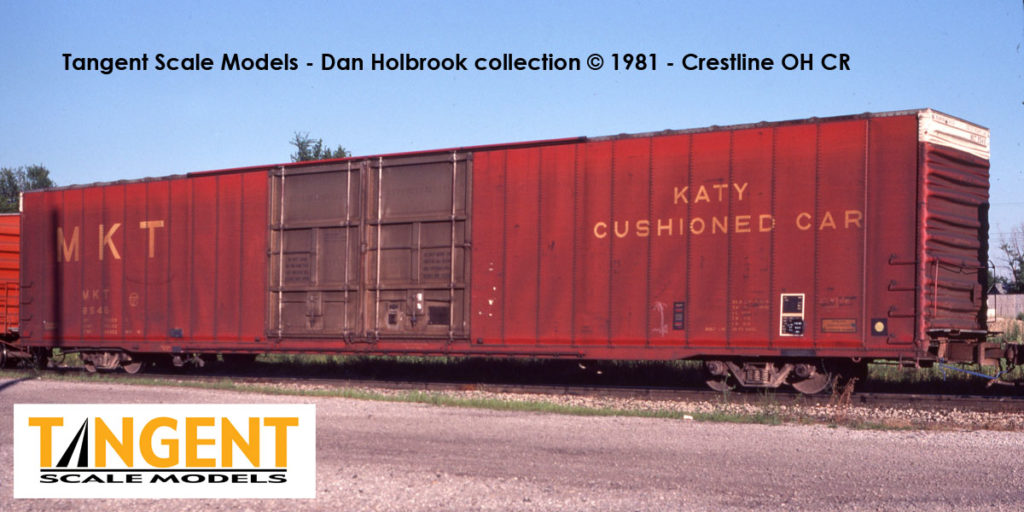 Missouri–Kansas–Texas (MKT) "Delivery 1969 Red" Greenville 86' Double Plug Door Box Car ...